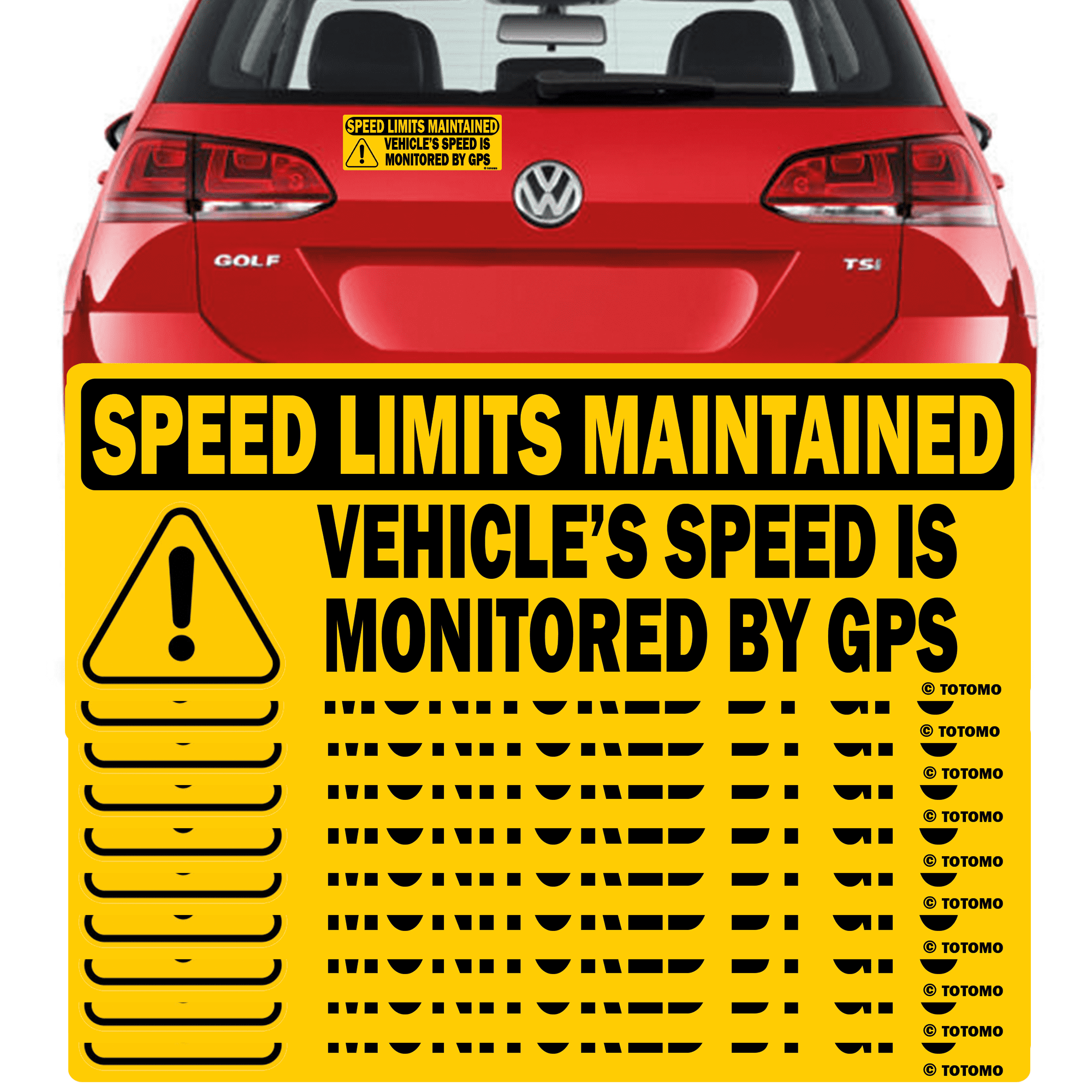 Vehicle Speed is Monitored by GPS Speed Limits are Maintained Sticker ...