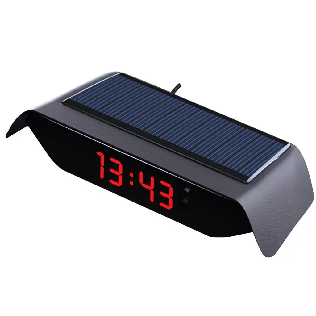 Vehicle Time & Temperature Display Noctilucence Solar Powered Dashboard ...