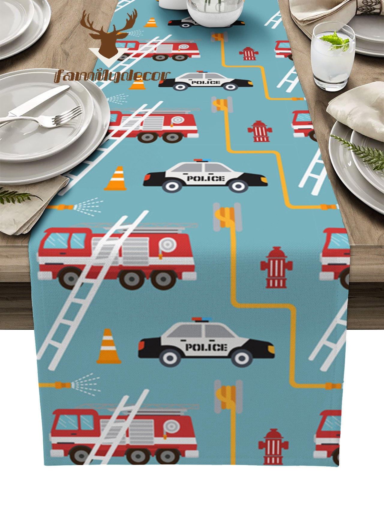 Vehicle Toy Car Table Runner Home Wedding r Table Cover Flag Mat Table ...
