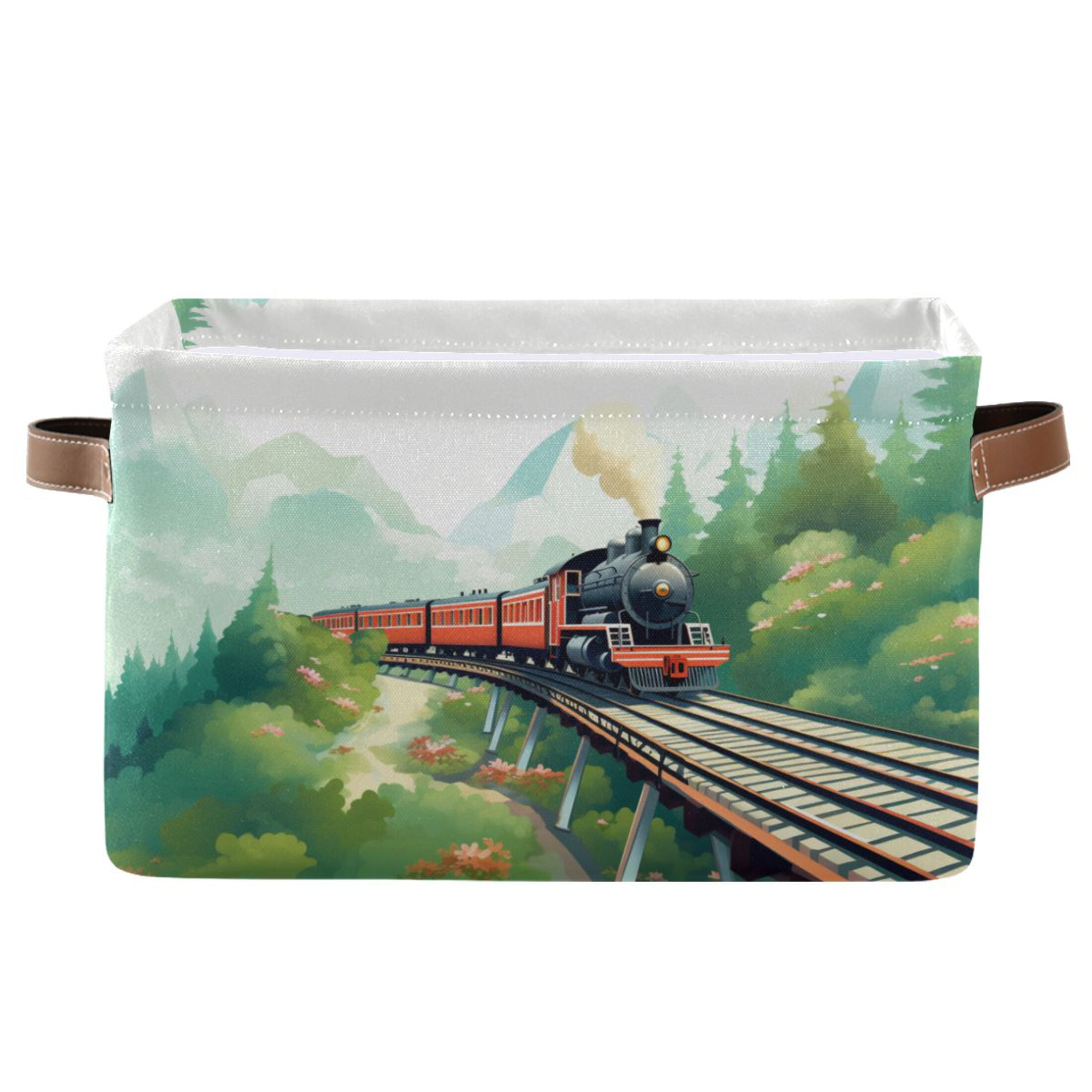 Vehicle Train Landscape Storage Basket Large Bin Laundry Boxes Toys ...
