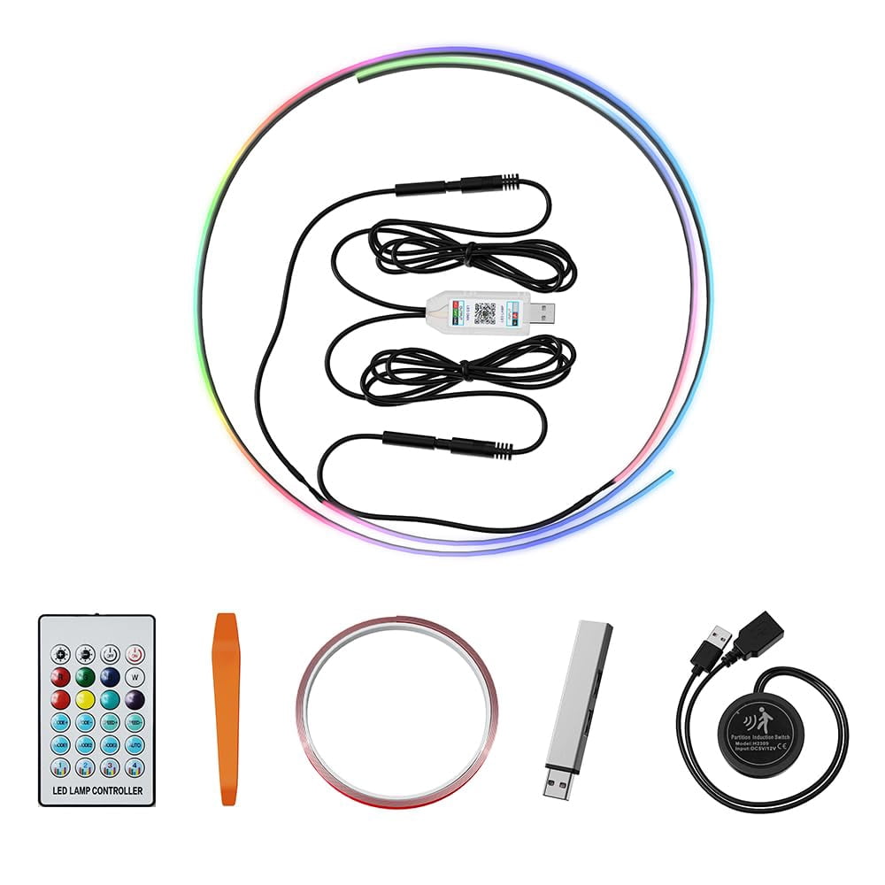 Vehicleloong for Tesla Model KEF16 3 Y RGB LED Neon Light Lights Kit ...