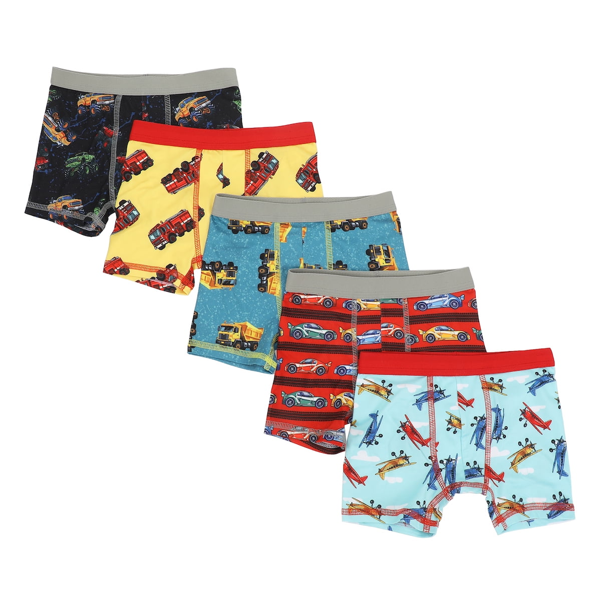 Bioworld, Vehicles AOP Toddler Boy's Boxer Briefs, 5-Pack, Sizes 2T ...