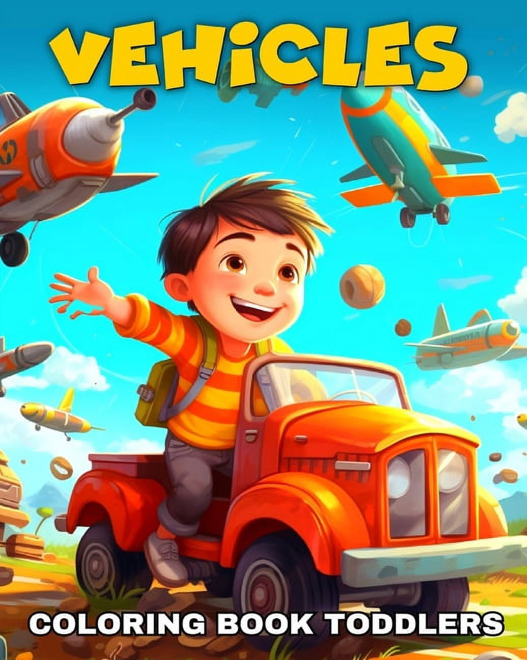 Vehicles Coloring Book for Toddlers: Vehicles Coloring Pages for ...