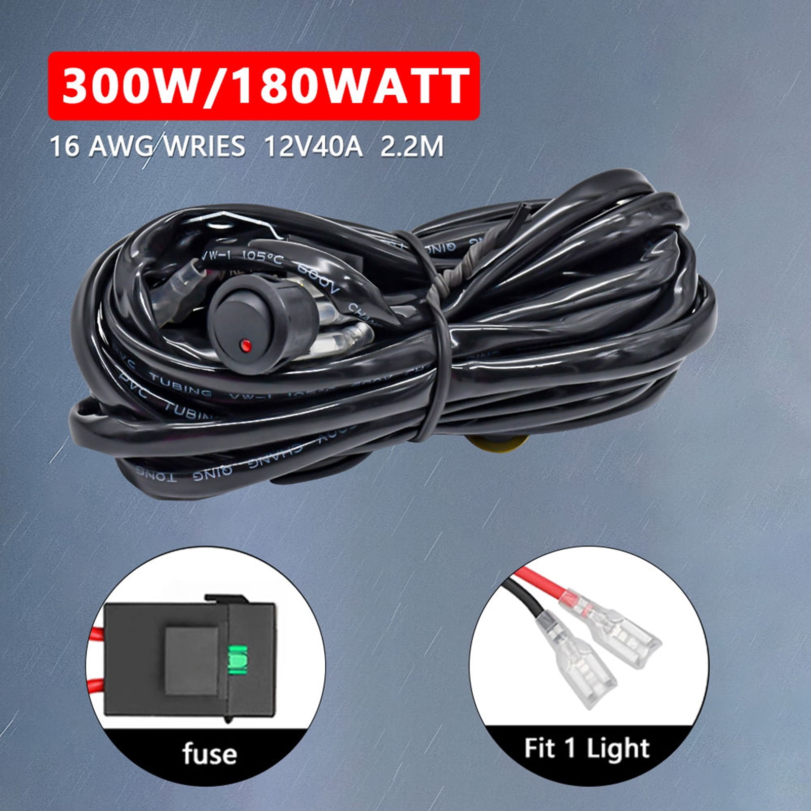 Vehicles light wiring sets,Fit 1 Relay On Off 2 Leads 16 Kit Off-road ...