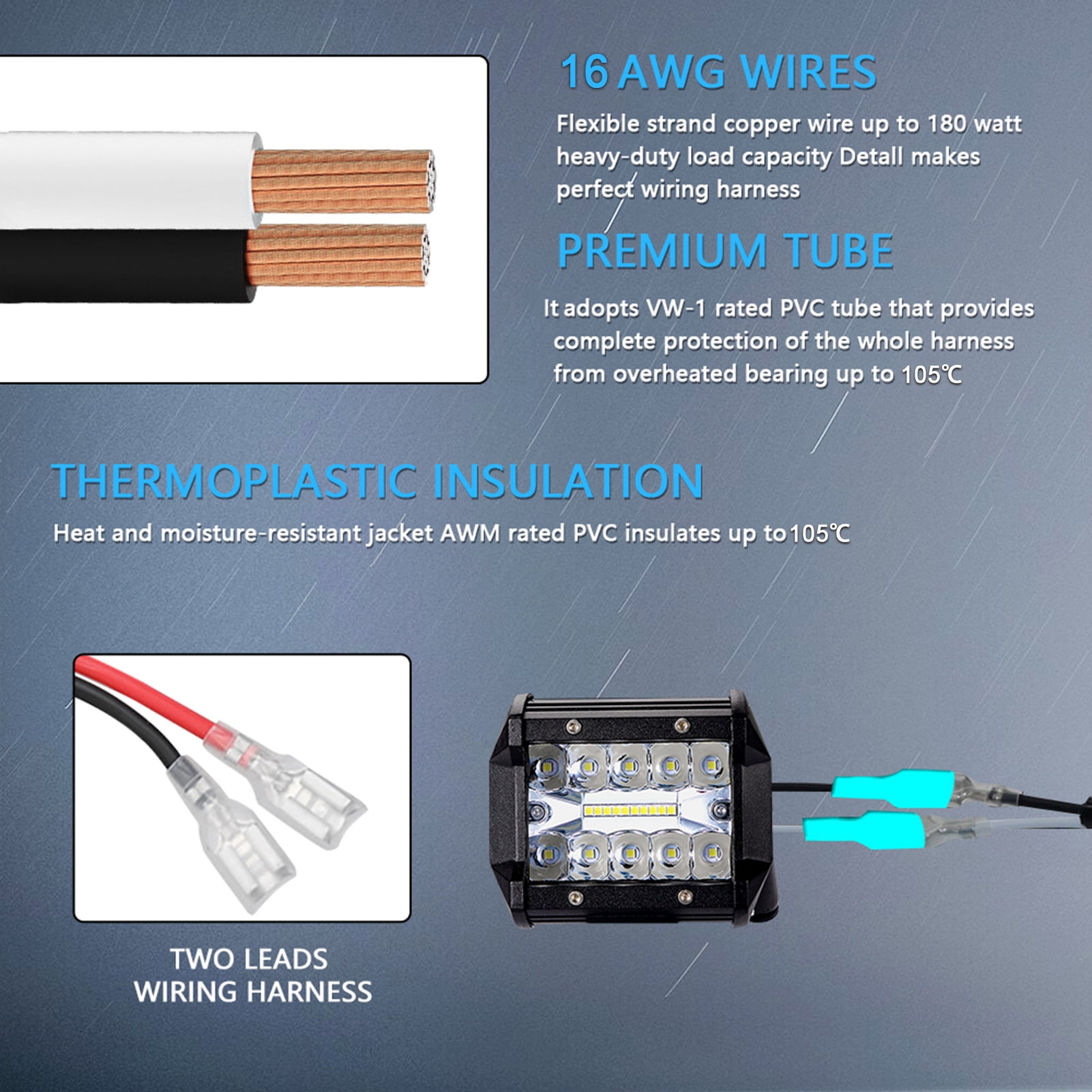 Vehicles light wiring sets,Universal Led Work 12v 40a Relay Bar Harness ...