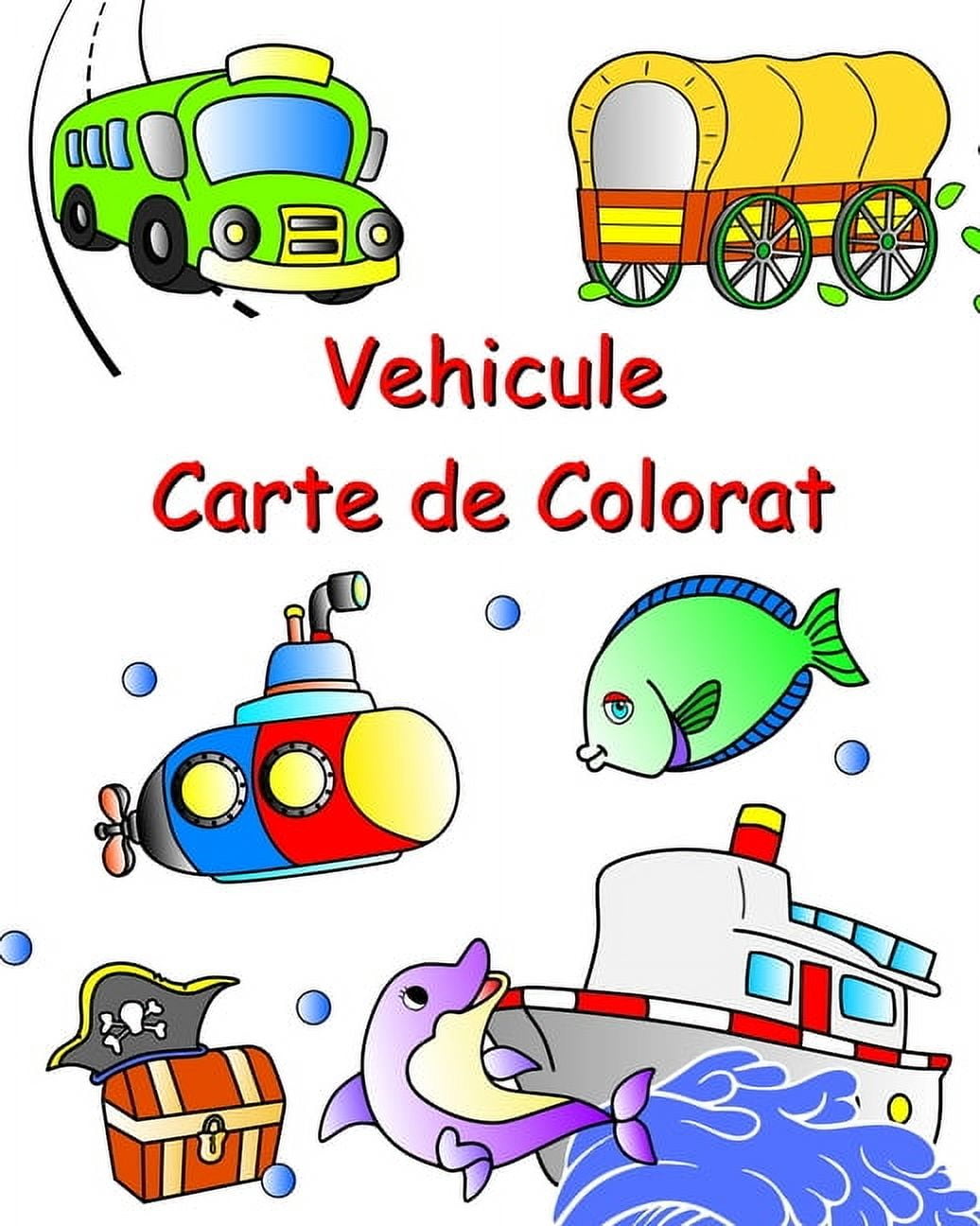 Vehicule Carte de Colorat: Mașini, tractor, tren, avion de colorat ...