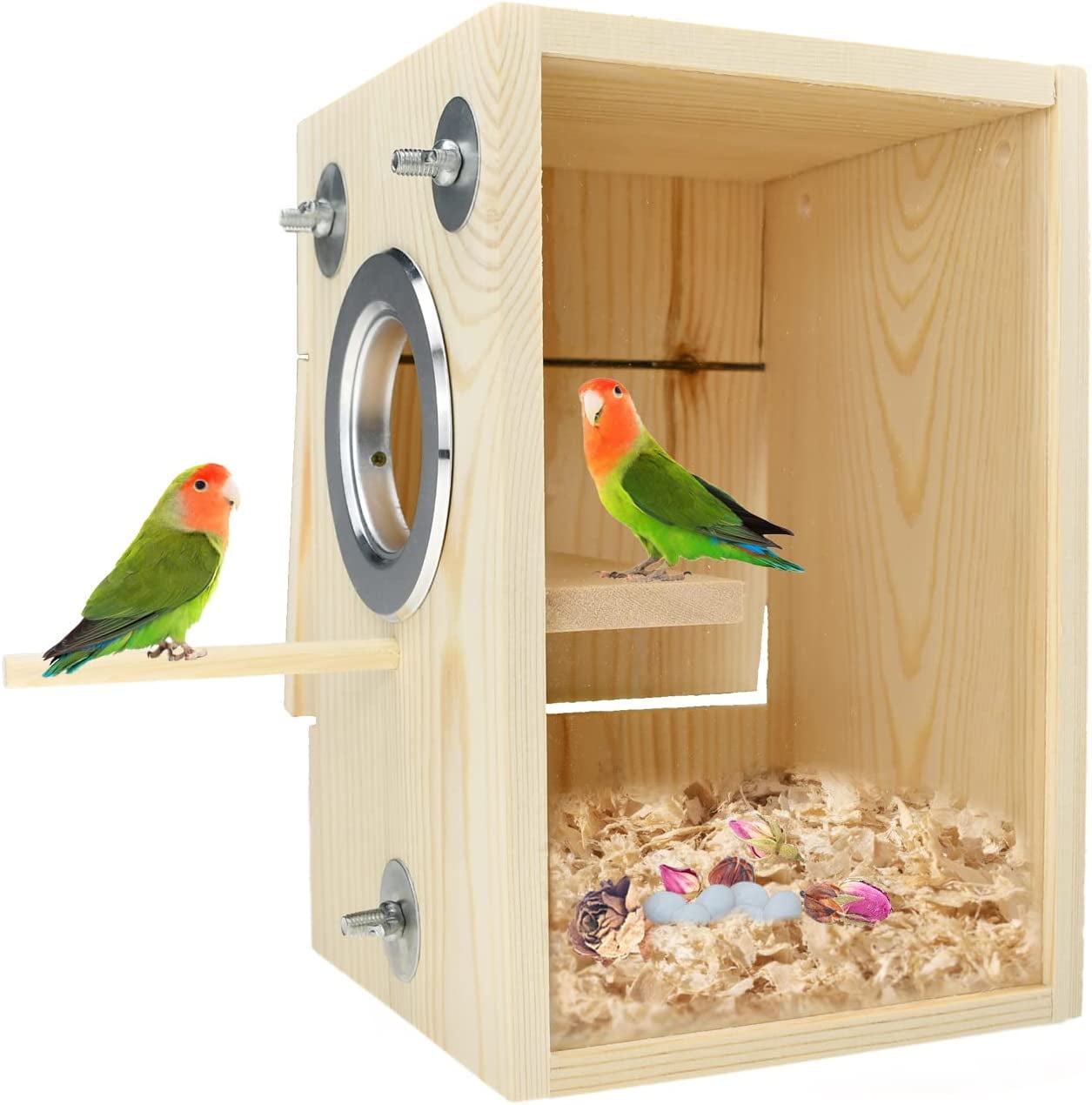 Vehomy Bird Nest Box Parakeet Breeding Nest Box Bird Nest House Wooden ...