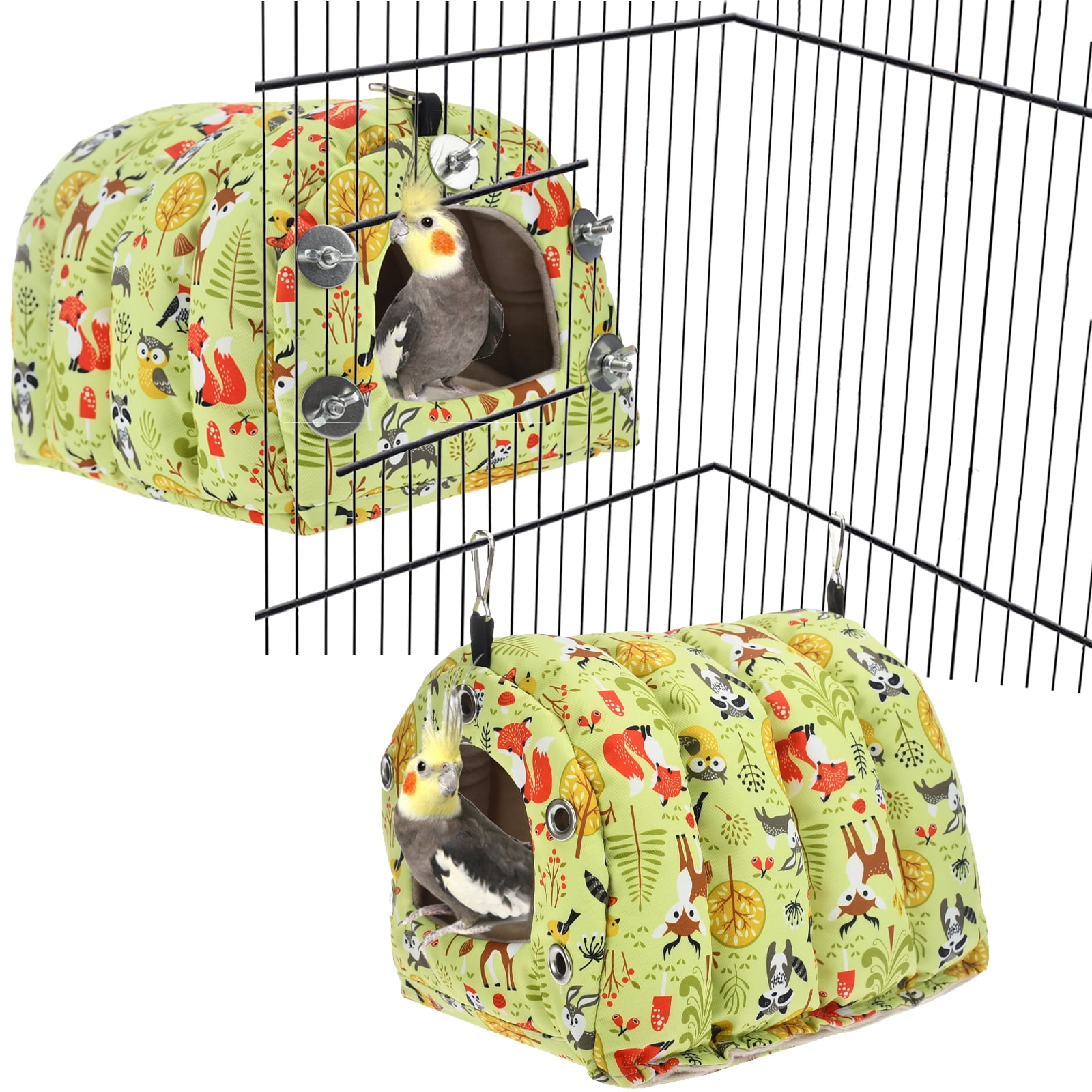 Vehomy Warm Bird Nest Hut Parrot Cozy Bed Tent Cage-Mounted Bird Bed ...