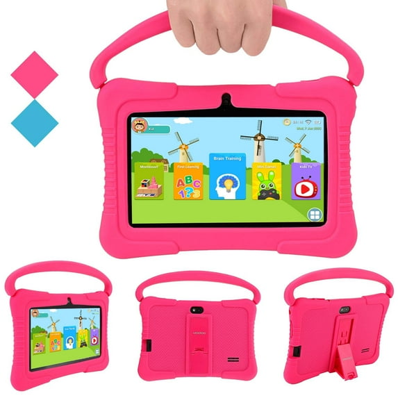Veidoo 7'' Kids Tablet, 32GB, Android, IWAWA App, Silicone Case - Pink ...