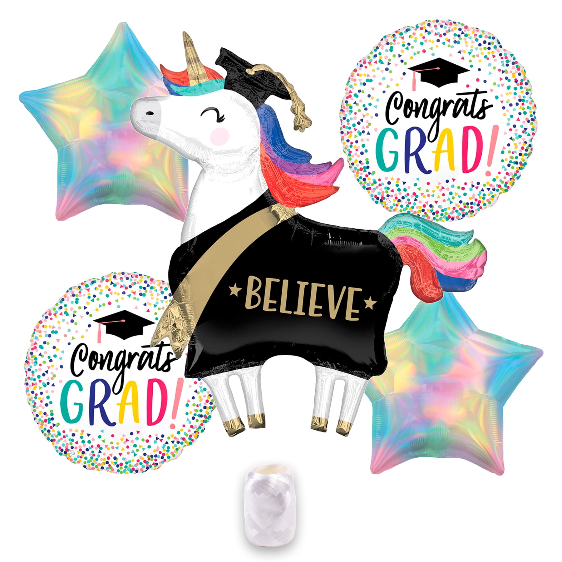 Veil Entertainment Believe Unicorn Congrats Grad Colorful Iridescent ...