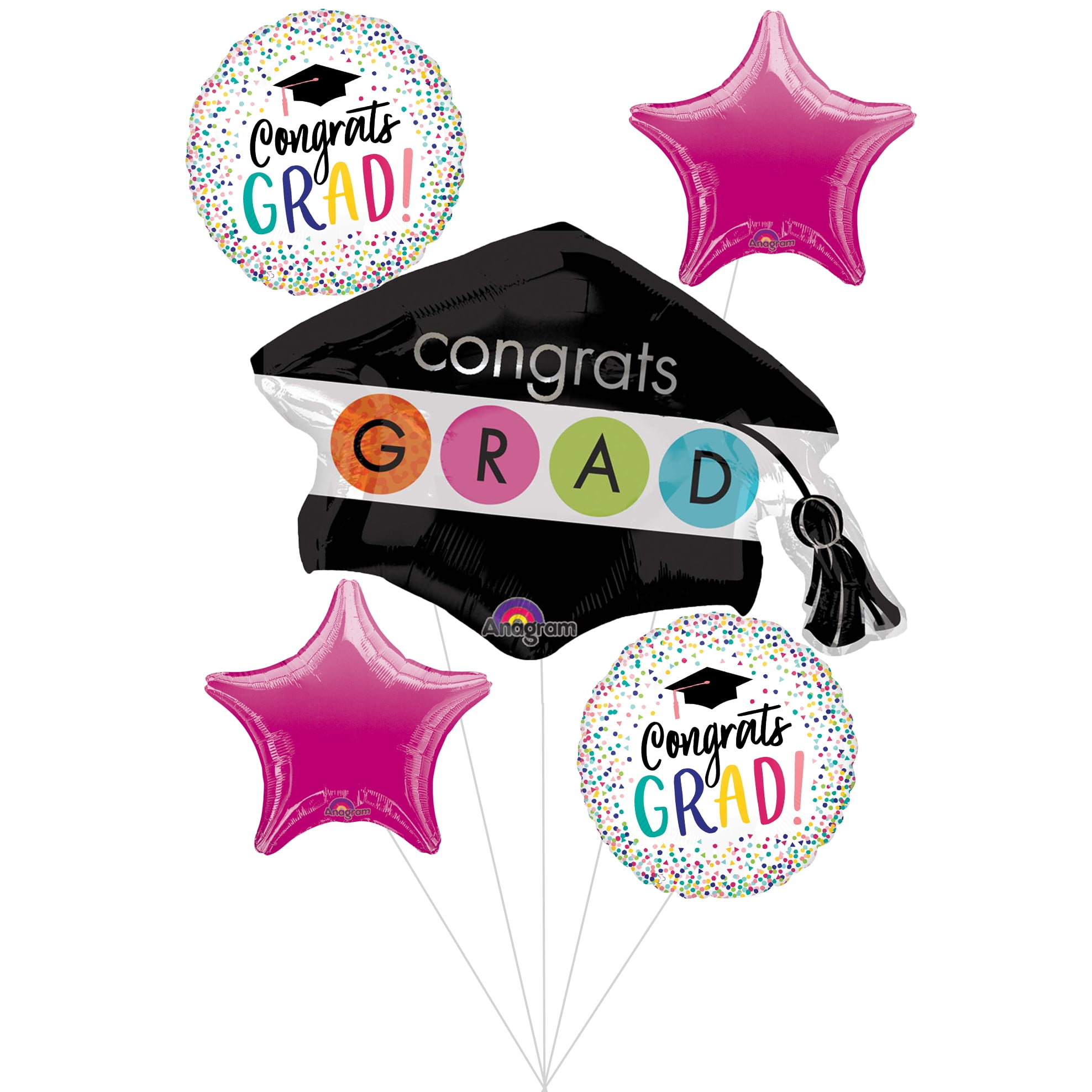 Veil Entertainment Congrats Grad Cap Bright Colorful Bouquet 5pc ...
