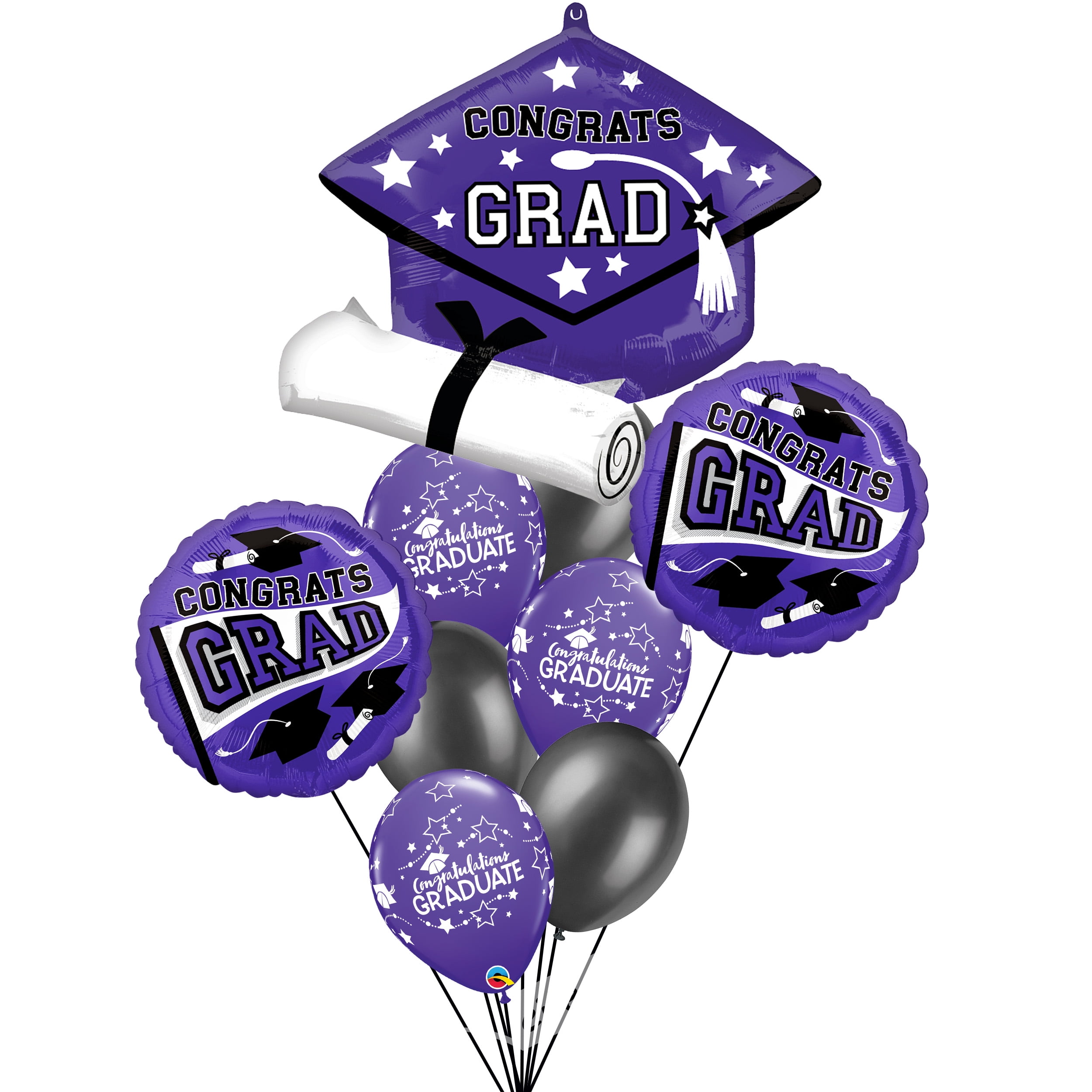 Veil Entertainment Congrats Grad Cap Stars School Colors Decor 9pc ...