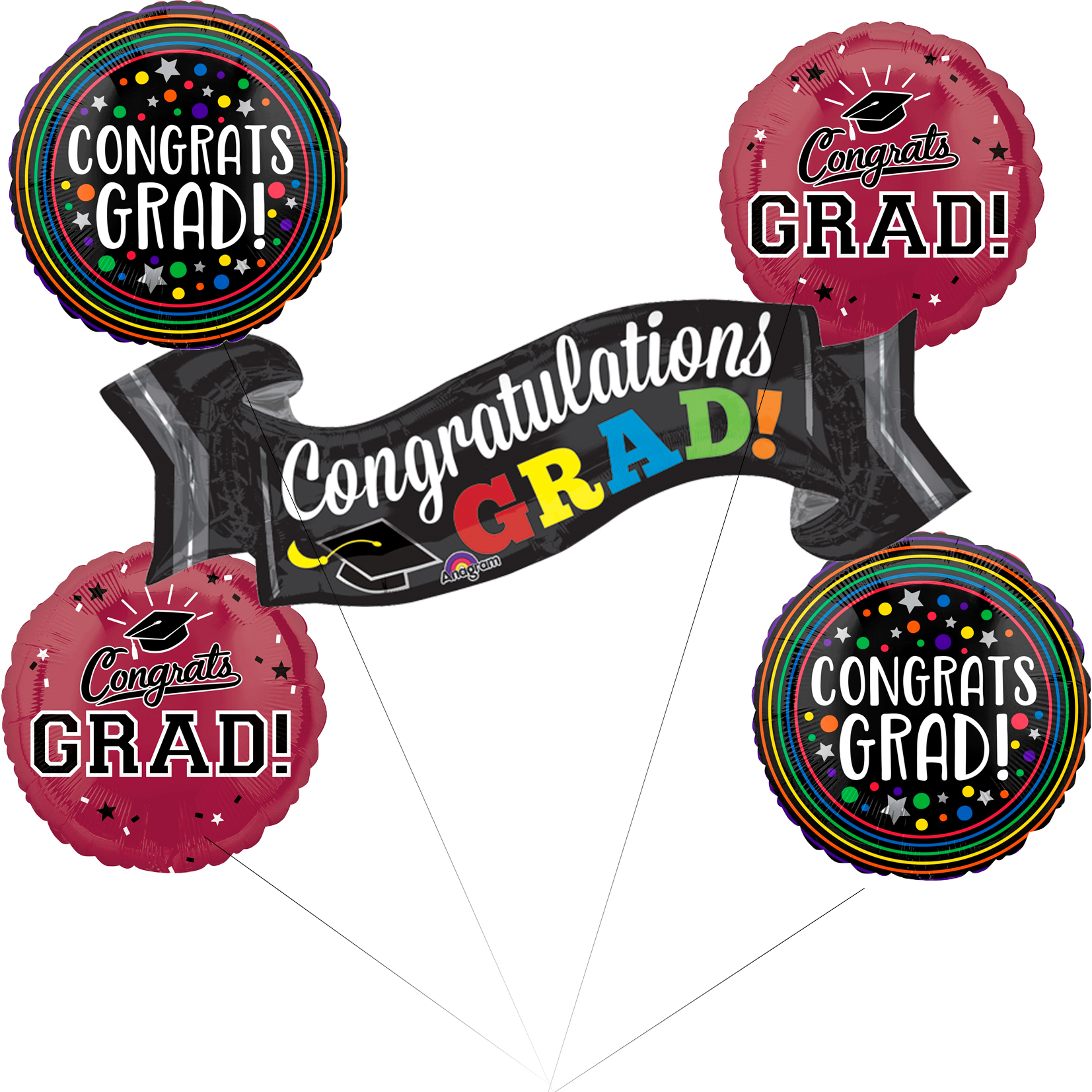 Veil Entertainment Congratulations Grad Banner School Colors 5pc ...