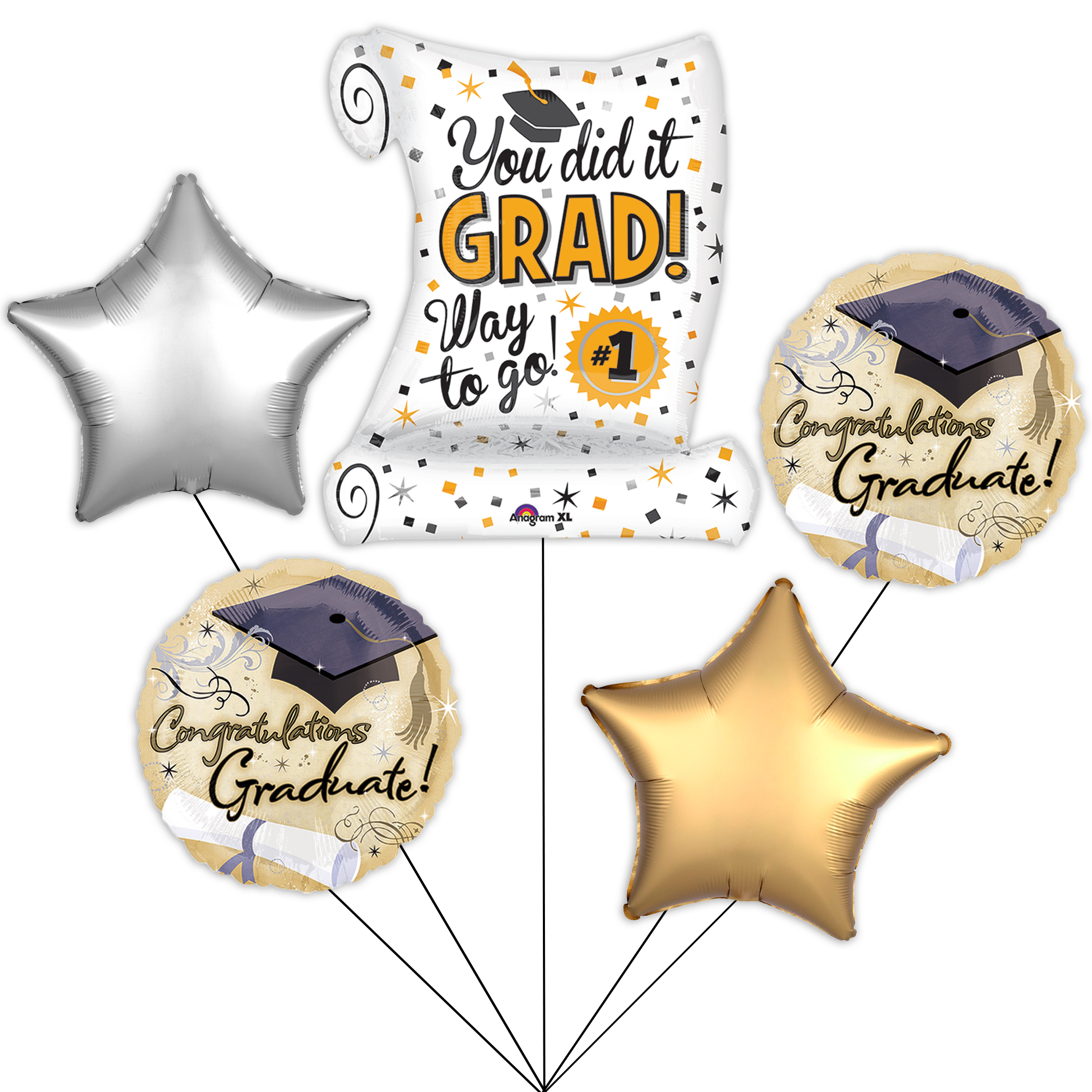 Veil Entertainment Congratulations You Did It Bouquet 5pc Graduation ...