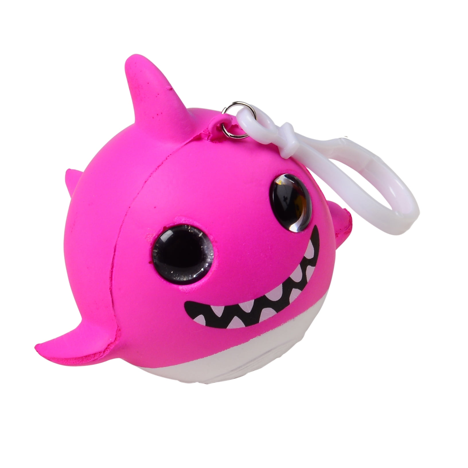Squishy Shark w/Glitter Eyes Keychain 3" Foam Squish Toy, Pink ...