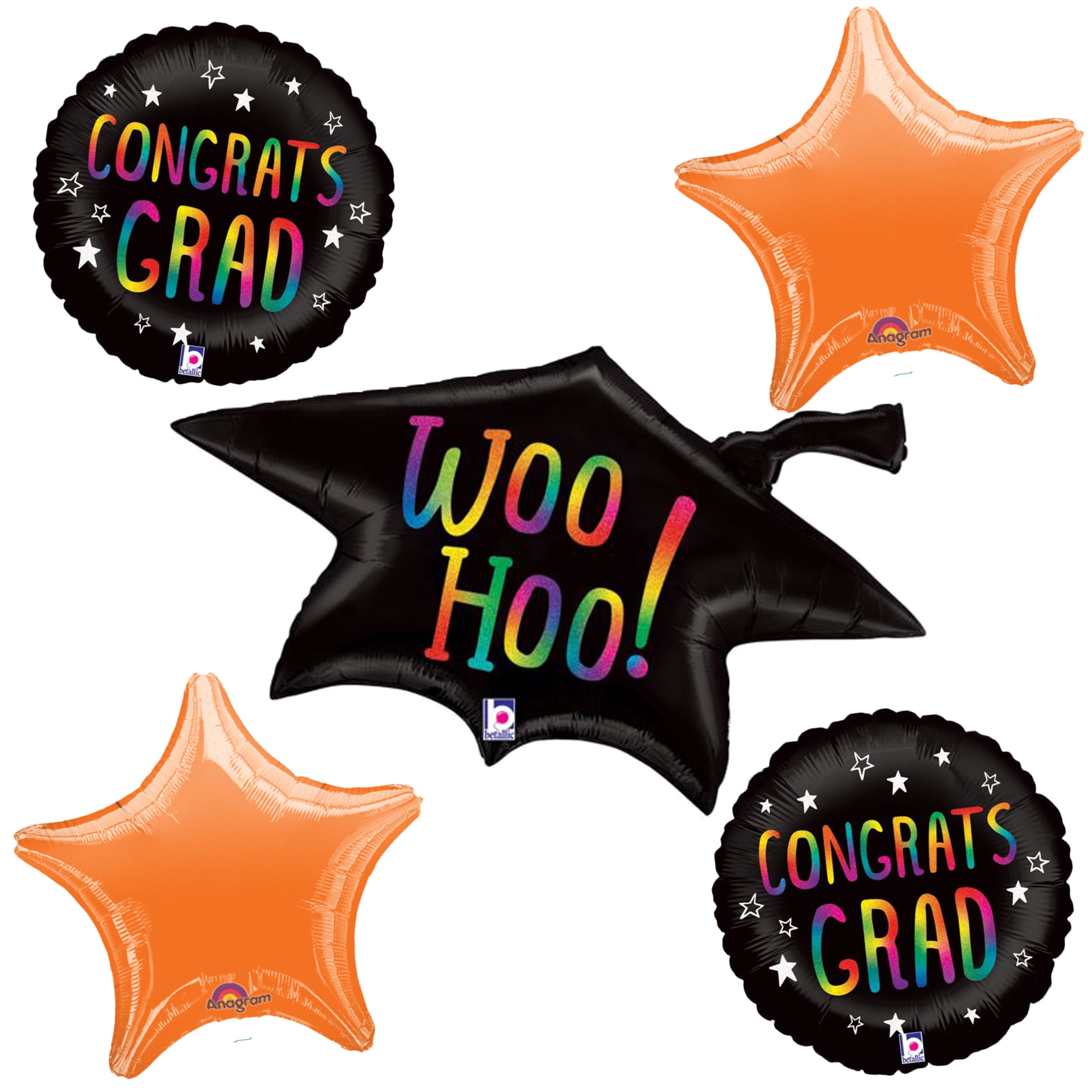 Veil Entertainment Woo Hoo Congrats Grad Cap Holographic School 5pc ...