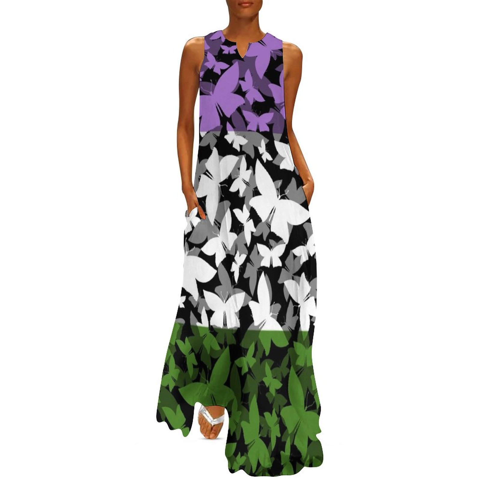 Veil of Butterflies Pride Series - Genderqueer Long Dress fairy dress ...