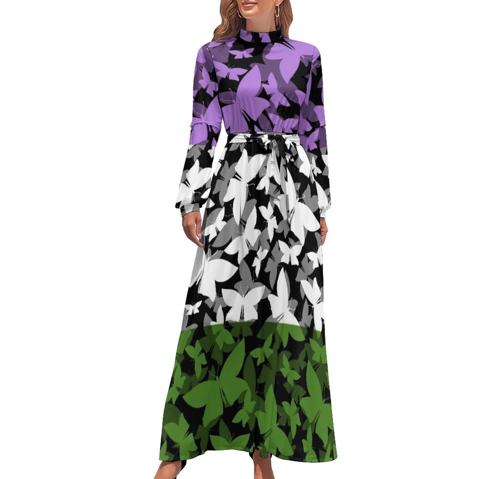 Veil of Butterflies Pride Series - Genderqueer Long Dress women long ...