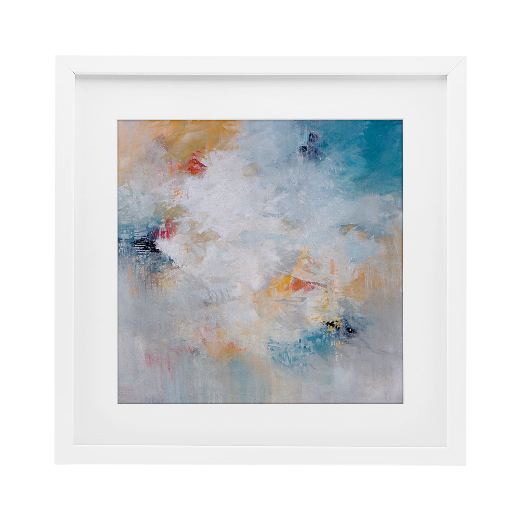 Veiled Dance Abstraction White Framed Print Under Glass, design by ...