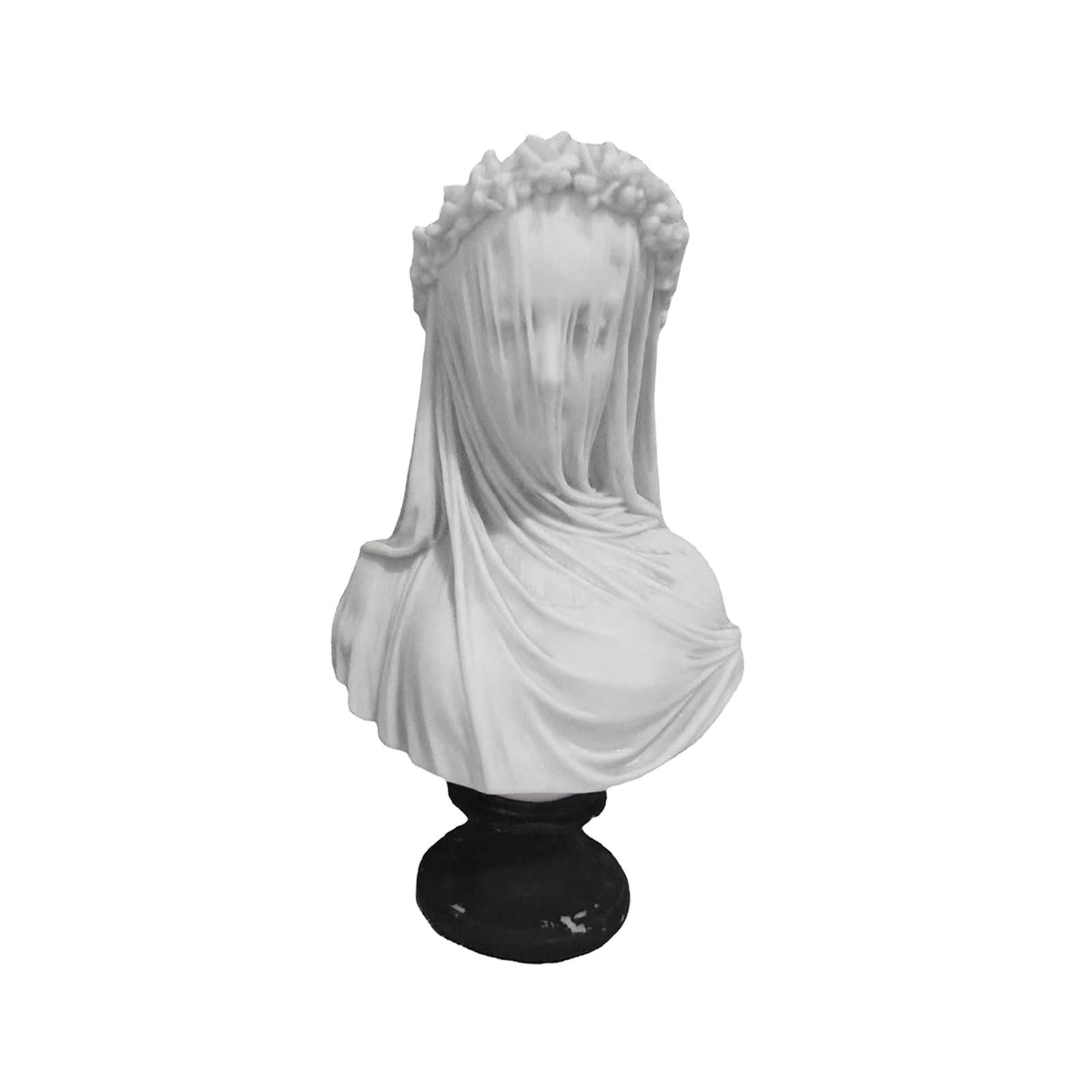 Veiled Lady Bust Statue Art Collection Resin White Figures Birthday ...