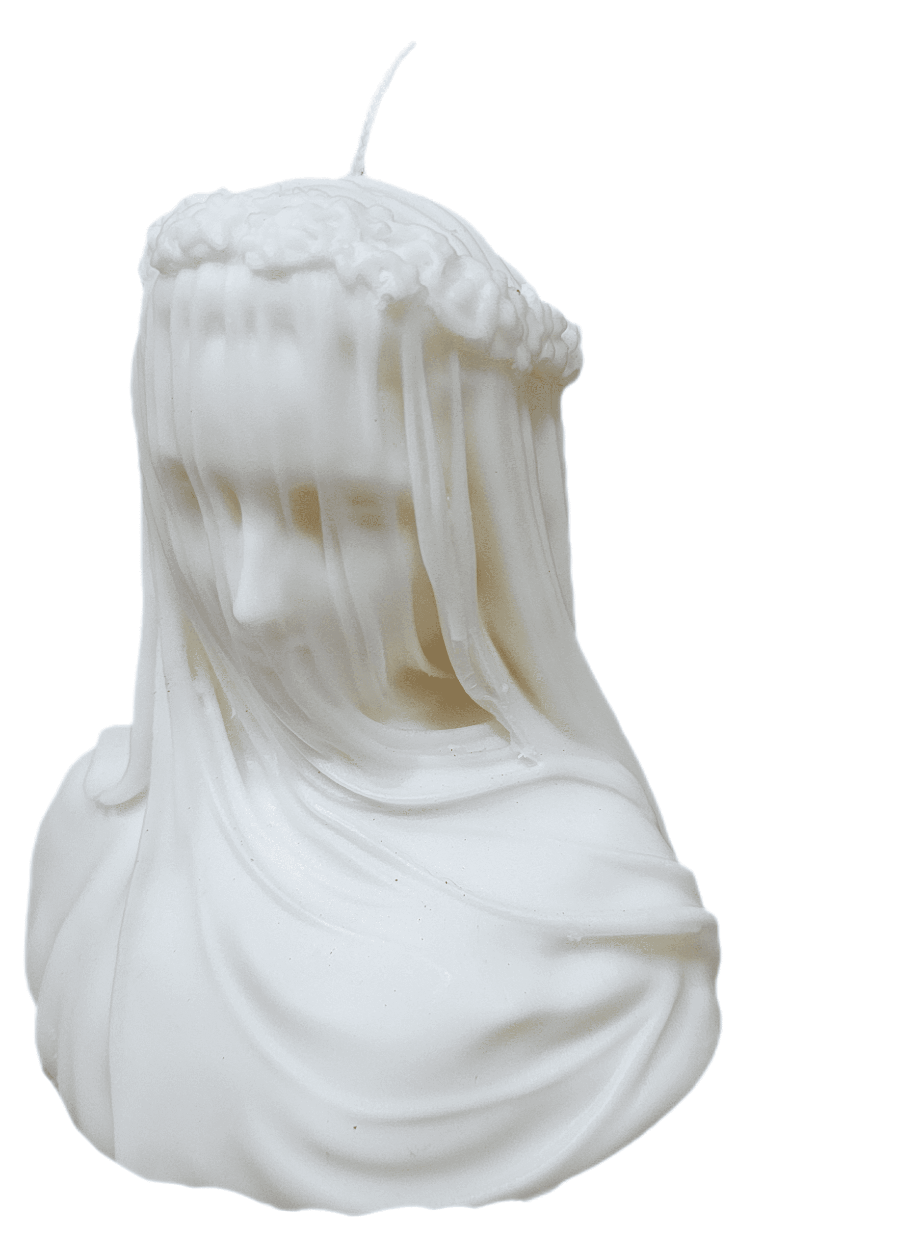 Veiled Lady Candle – Large 1.5 lb. White Coconut-Soy Wax Sculptured ...