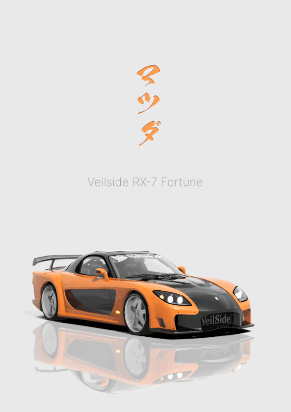 Veilside RX-7 Fortune 24x36 Poster - Custom Tuner, High Performance ...