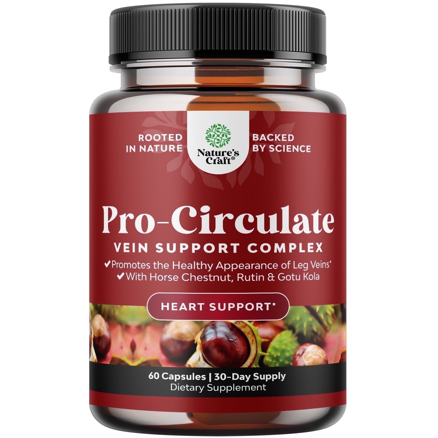 Nature's Craft Vegan Caps - Vein Support & Circulation Formula with ...