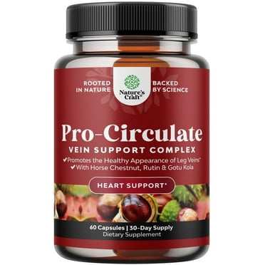 Blood Circulation & Vein Support, 90 Caps, Niacin, L-Arginine, Ginger ...