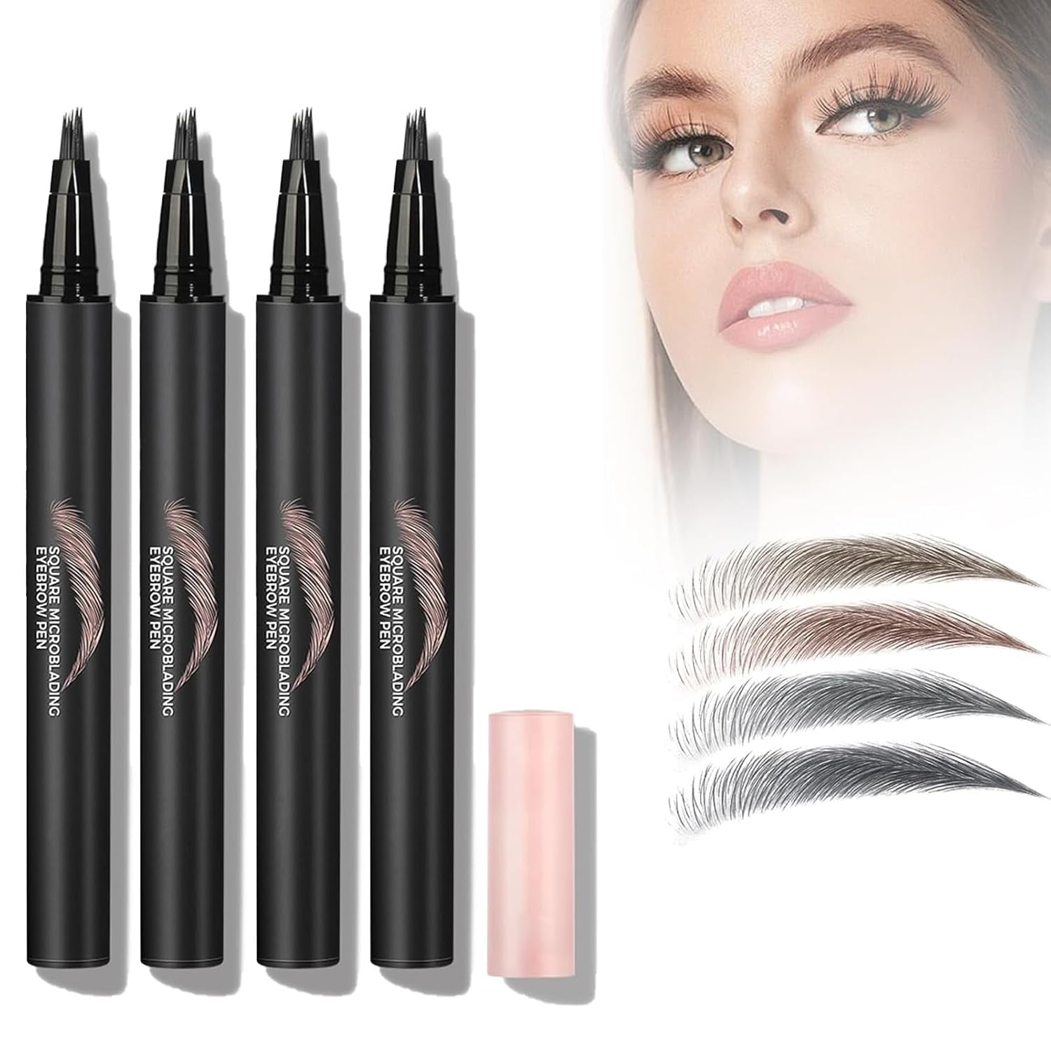 Veinsgrain Angled Brow Brush Liquid Brow Paste, 4-Head Split Waterproof ...