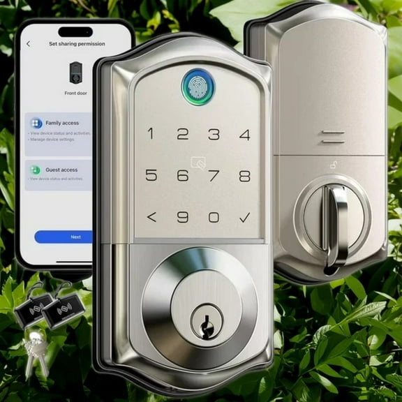 VE017 Fingerprint Smart Door Lock, App Control, 8-in-1 Keyless Entry ...