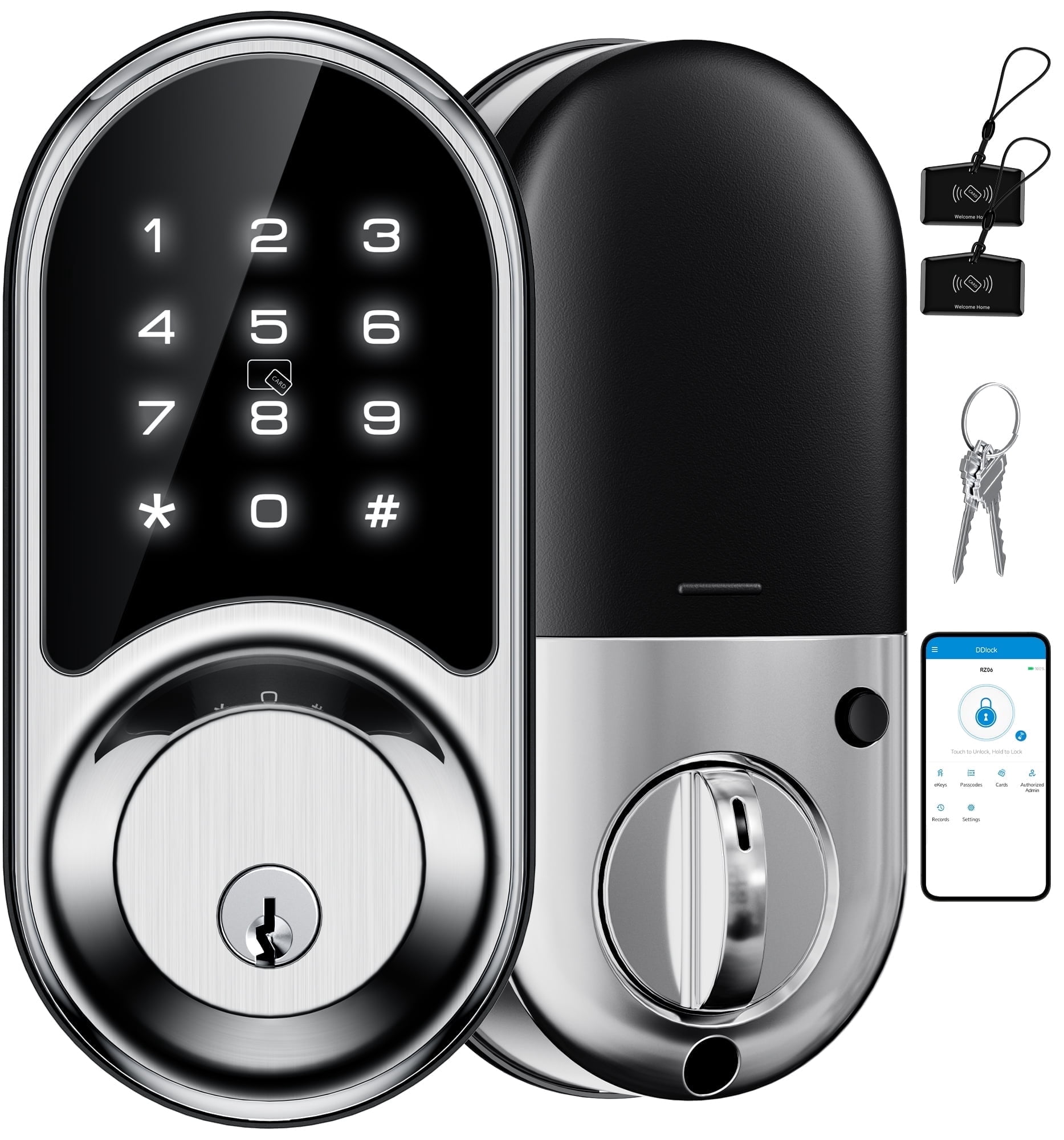 Veise Keyless Deadbolt Doors Lock, Keypad Doors Lock, Aluminum Metal ...