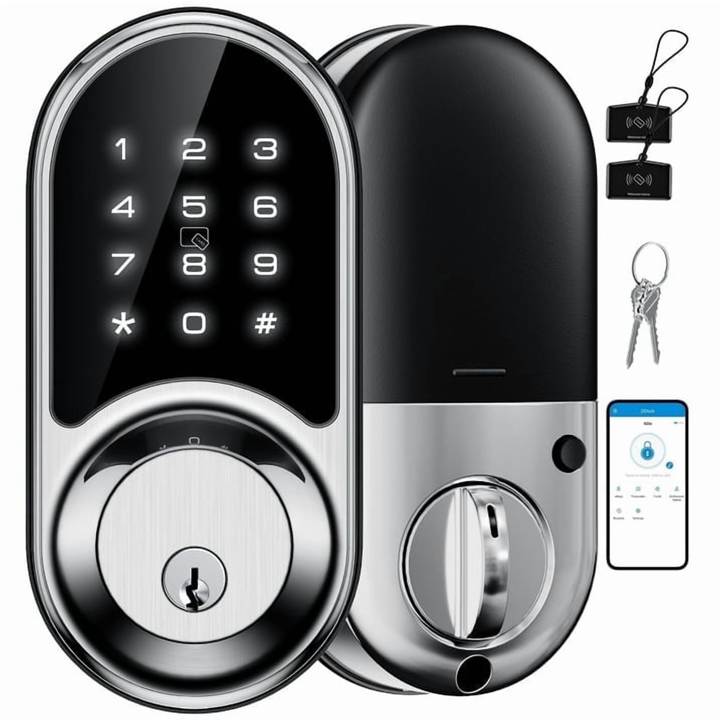 Veise Keyless Entry Smart Lock with App Control, Touchscreen Keypad ...