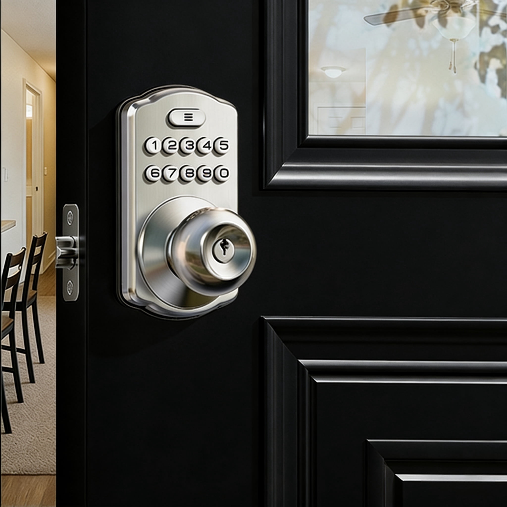 Veise Keypad Door Knob Lock, Keyless Entry with Electronic Knob for ...