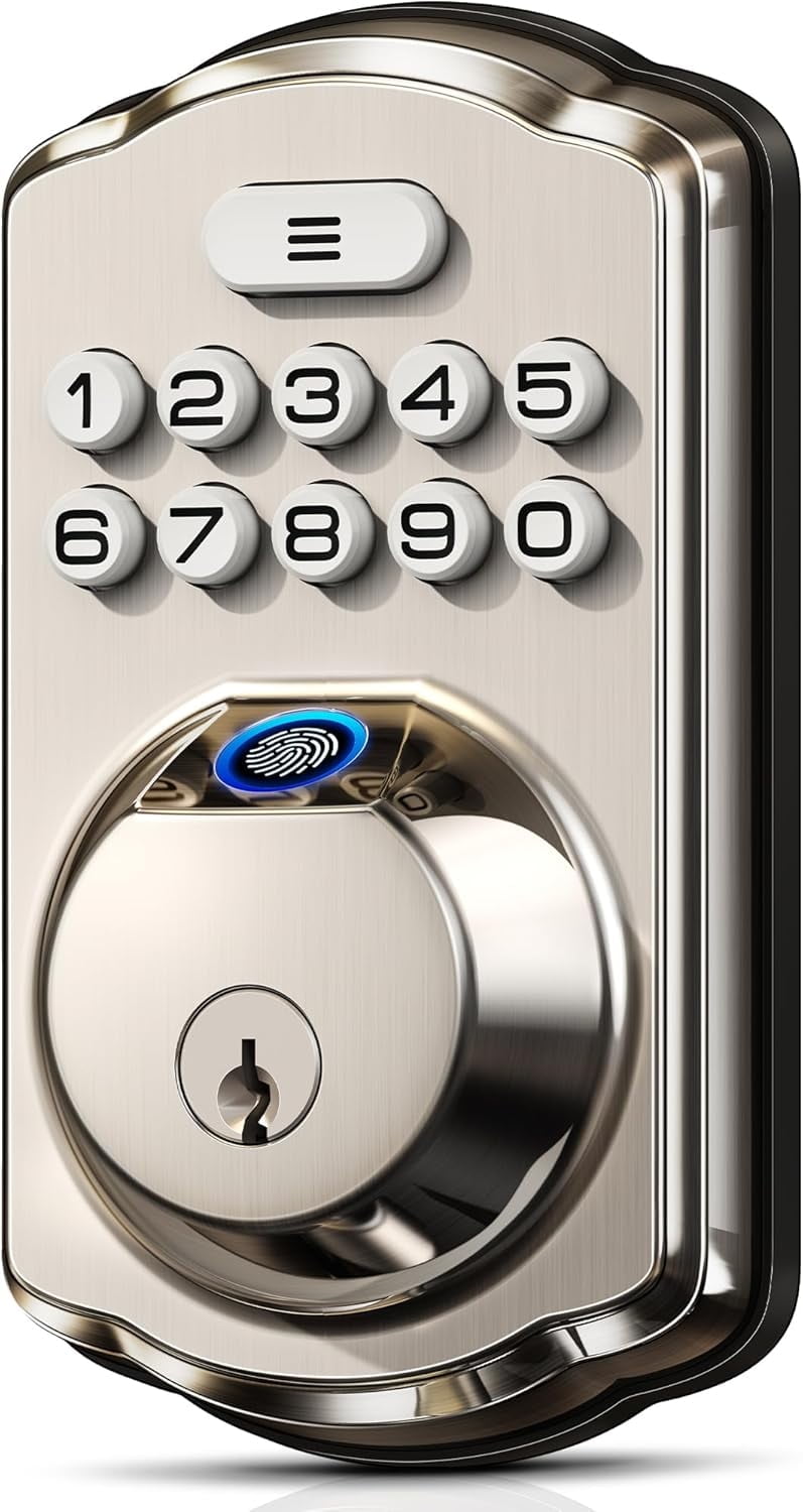 Veise Smart Door Lock Fingerprint & Keypad Entry - Biometric Digital Deadbolt with Auto-Lock ...