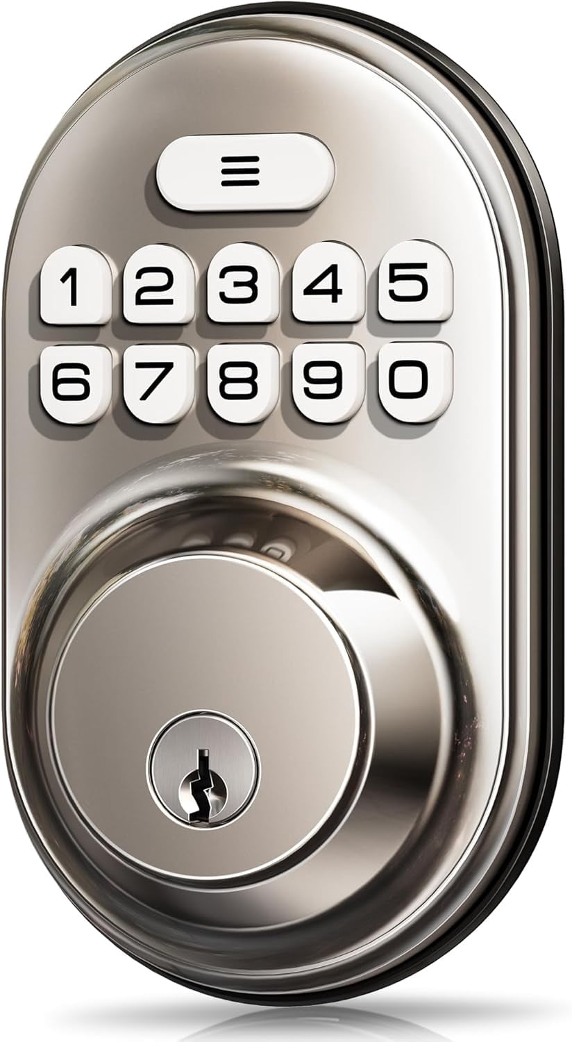 Veise Smart Lock Deadbolt, Electronic Keypad Deadbolt, Anti-Peeking ...