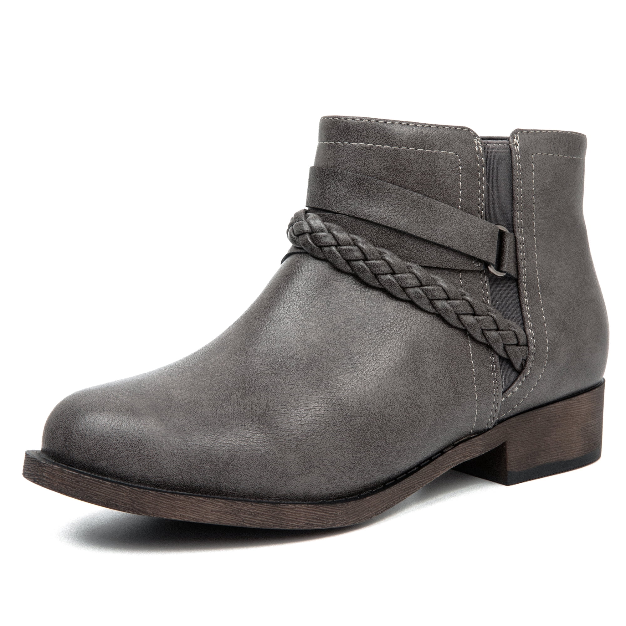 Veittes Women's Ankle Boots, Classic Round Toe Chunky Low Heel Booties ...