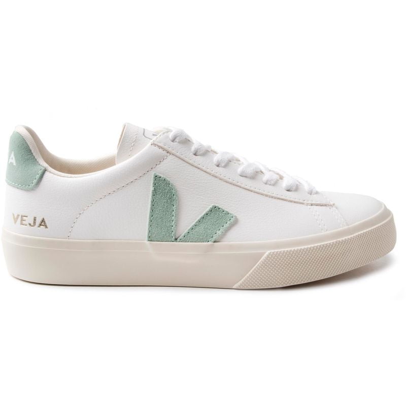 VEJA Women's White Campo Chromefree Leather Sneakers, Mint Green ...