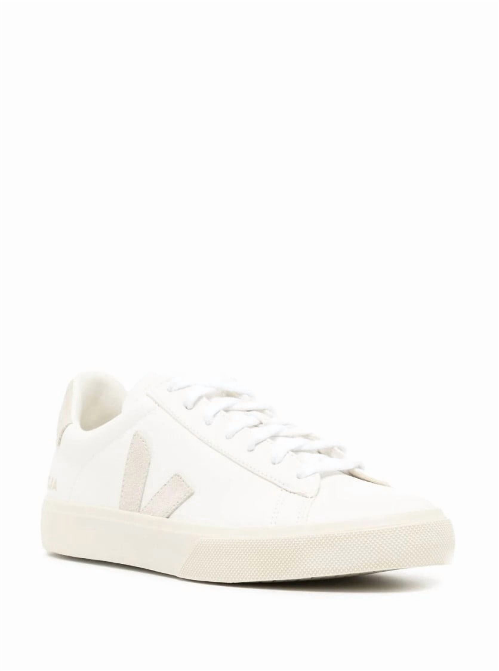 Veja Women's Campo White Low-Top Leather Sneakers With Logo Patch ...