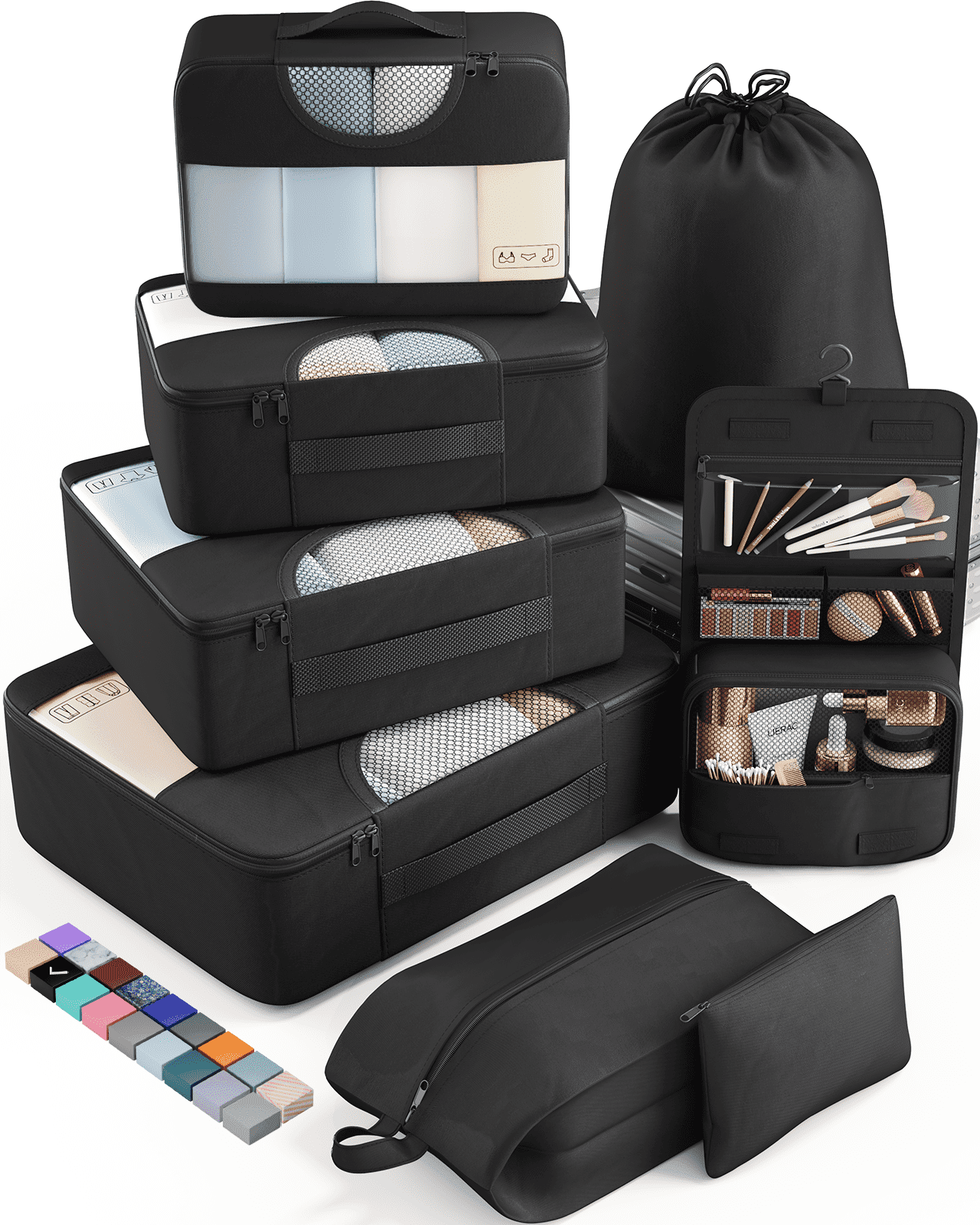 Veken 8 Set Packing Cubes for Travel Essentials, Suitcase Organizer ...