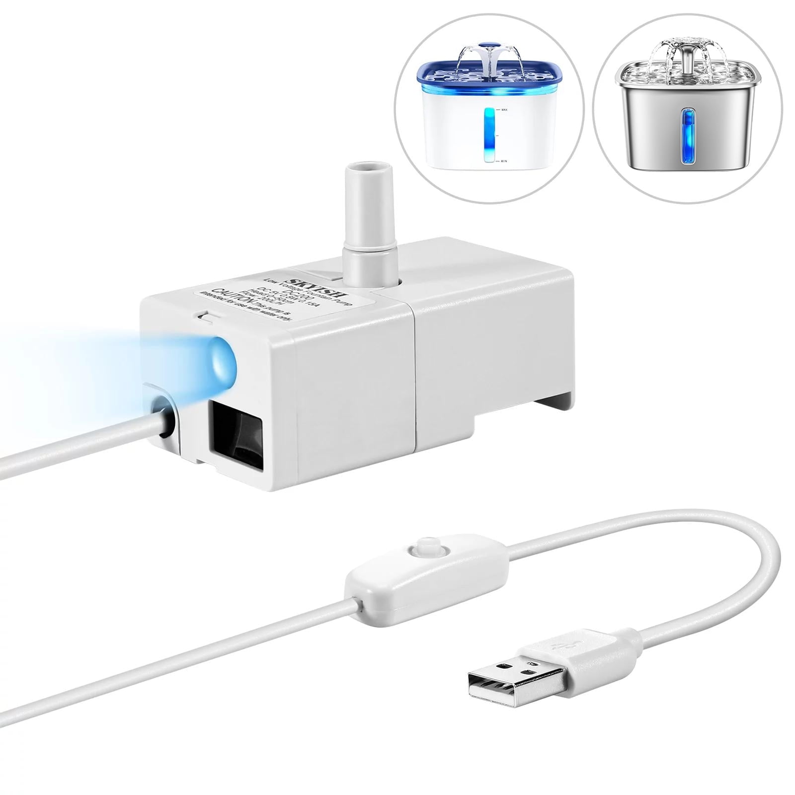 Veken Replacement Pump for Veken / Ophanie 95oz/2.8L Pet Fountain ...