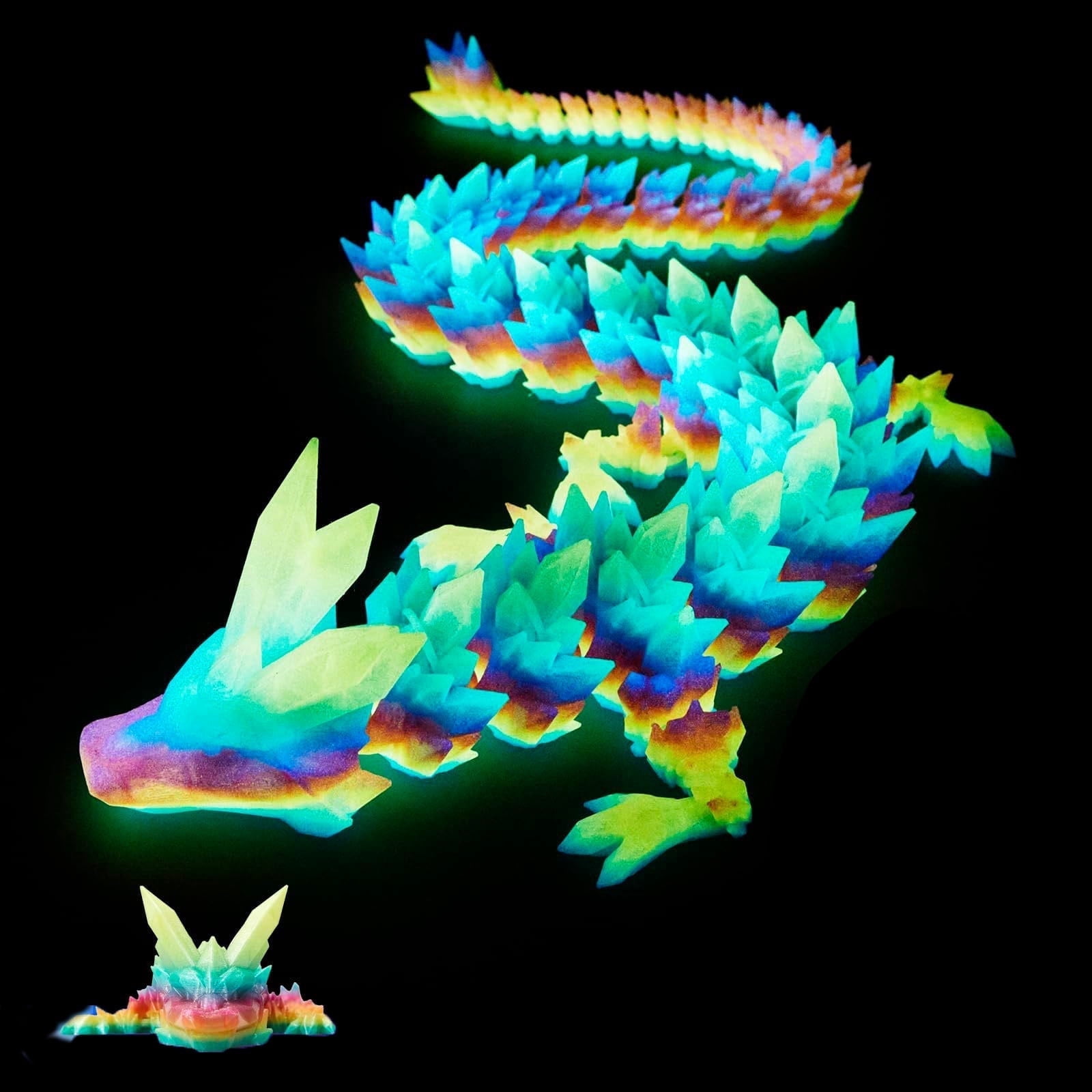 Vekome 24" 3D Printed Crystal Dragon,Articulated Dragon, Dragon Fidget ...
