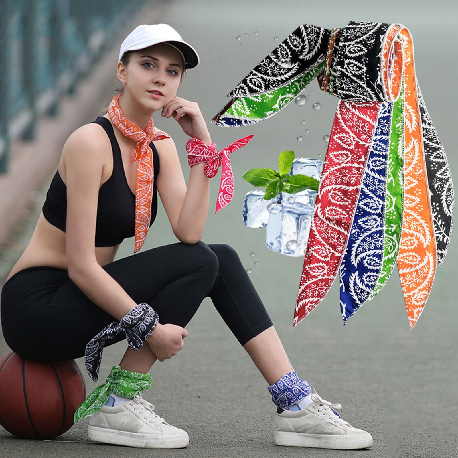 Neck Cooling Wraps Body Ice Cooler Bandana Scarf Wrap Headband Outdoor ...