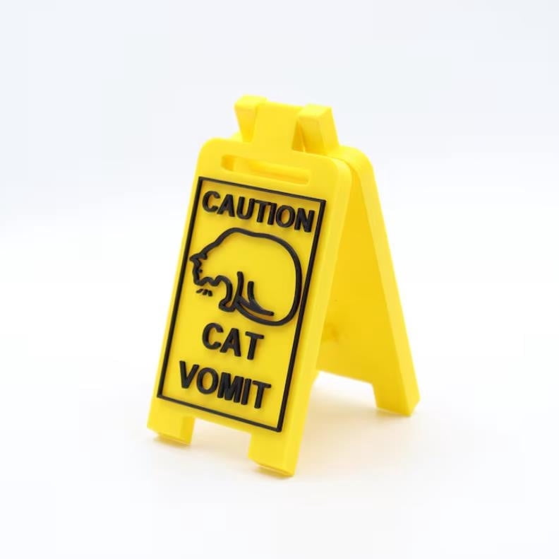 Vekome Cat Vomit Sign, Dog Vomit Sign, Cat Vomit Caution Sign, 4 Inch ...
