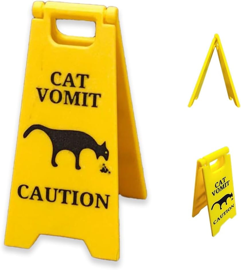 Vekome Cat Vomit Sign, Dog Vomit Sign, Cat Vomit Caution Sign, 4 Inch ...