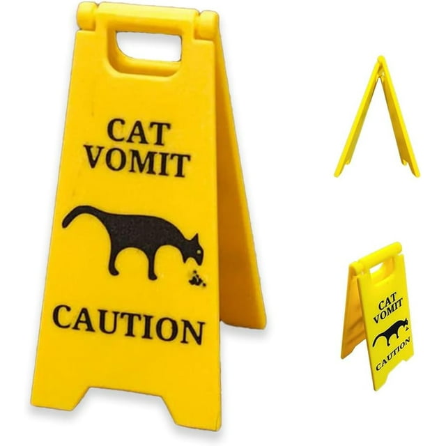 Vekome Cat Vomit Sign, Dog Vomit Sign, Cat Vomit Caution Sign, 4 Inch ...