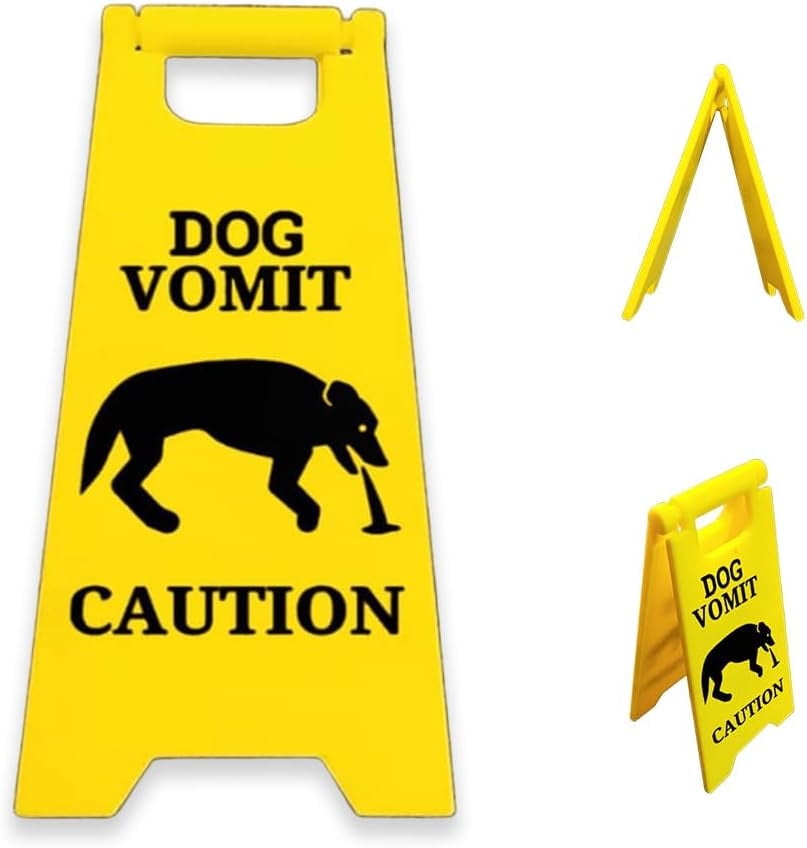 Vekome Dog Vomit Sign,Cat Vomit Sign,, Cat Vomit Caution Sign, 4 Inch ...