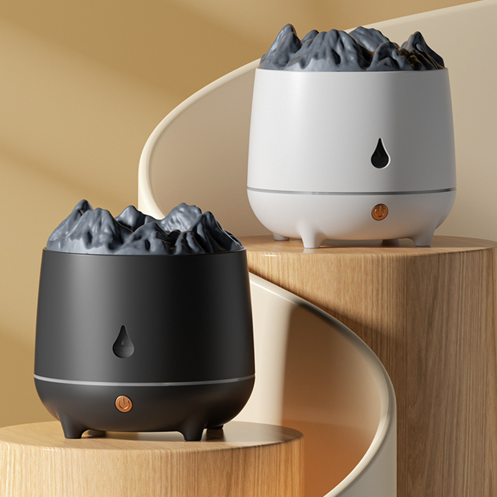 Vekome Flame Diffuser Humidifier 2 Flame Colors, Essential Oil Aroma ...