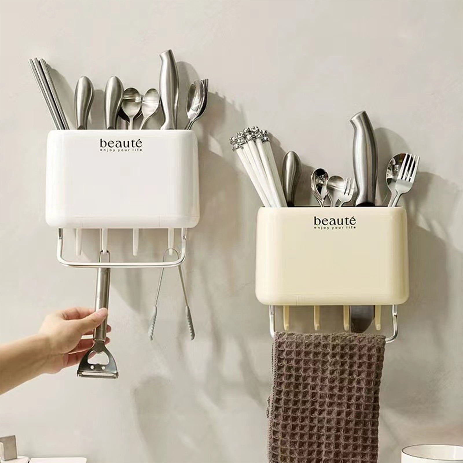 Vekome Kitchen Utensil Wall organizer Box,Tableware Wall Drainer ...