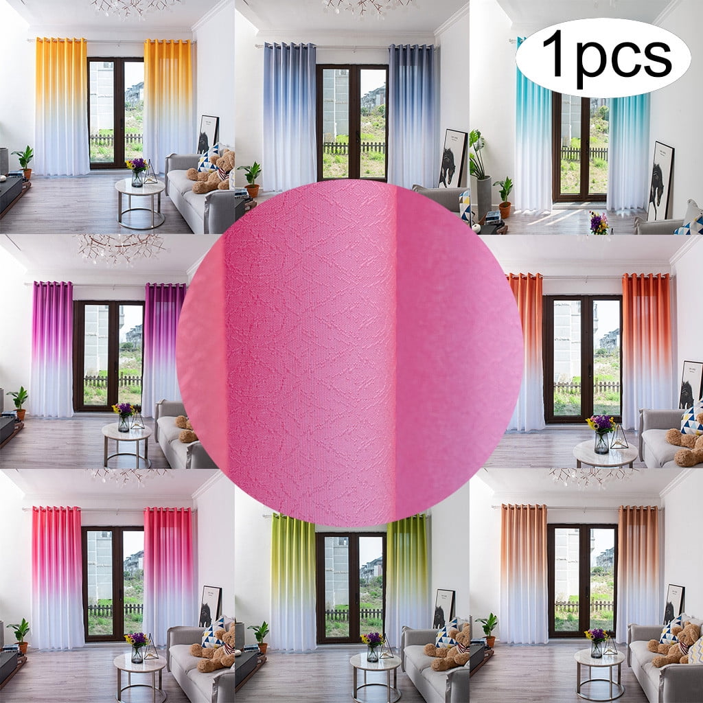 Vekome Leaves Sheer Curtain Tulle Window Voile Drape Valance 1 Panel ...