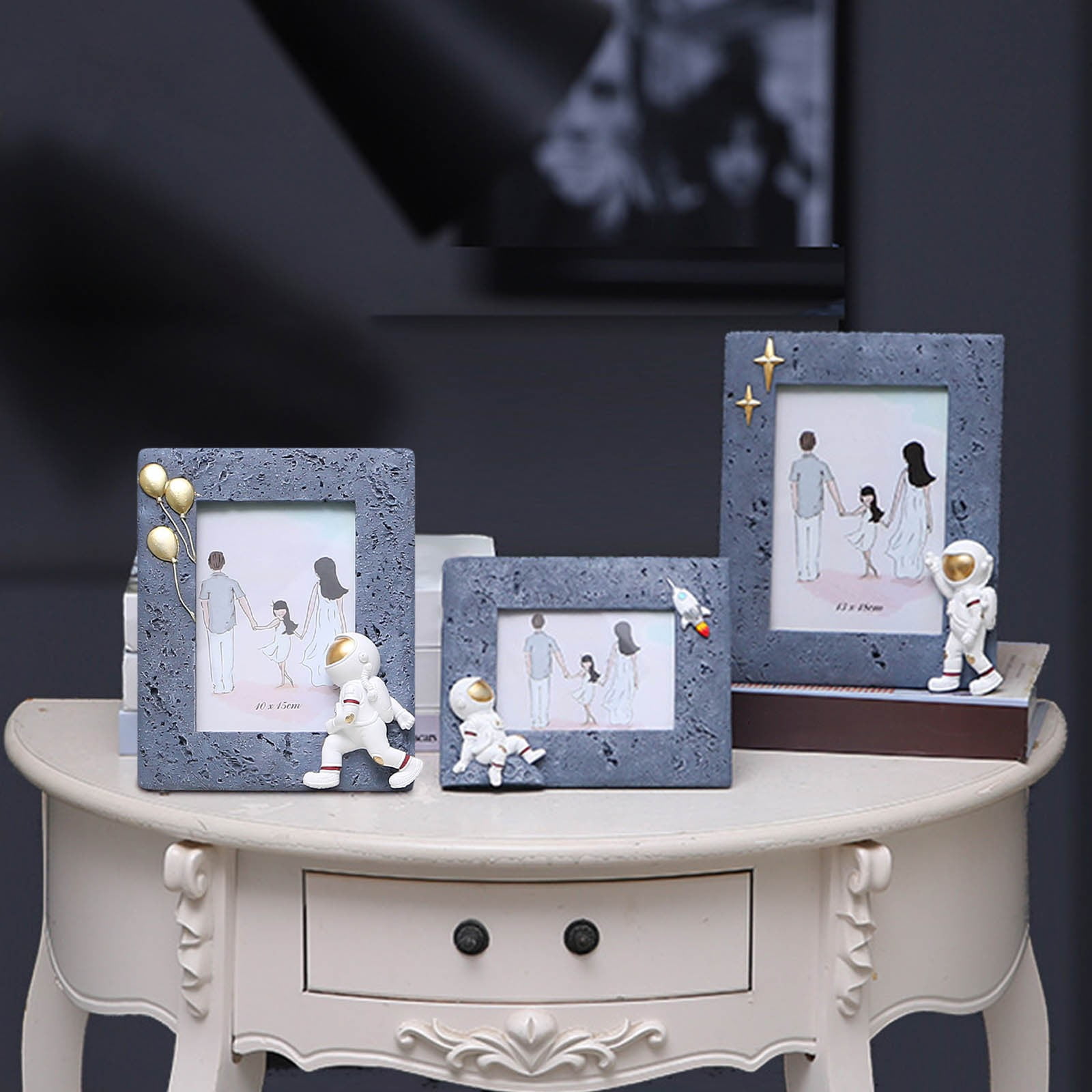 Vekome Picture Frame with Astronaut Figurine Table Photo with Spaceman ...